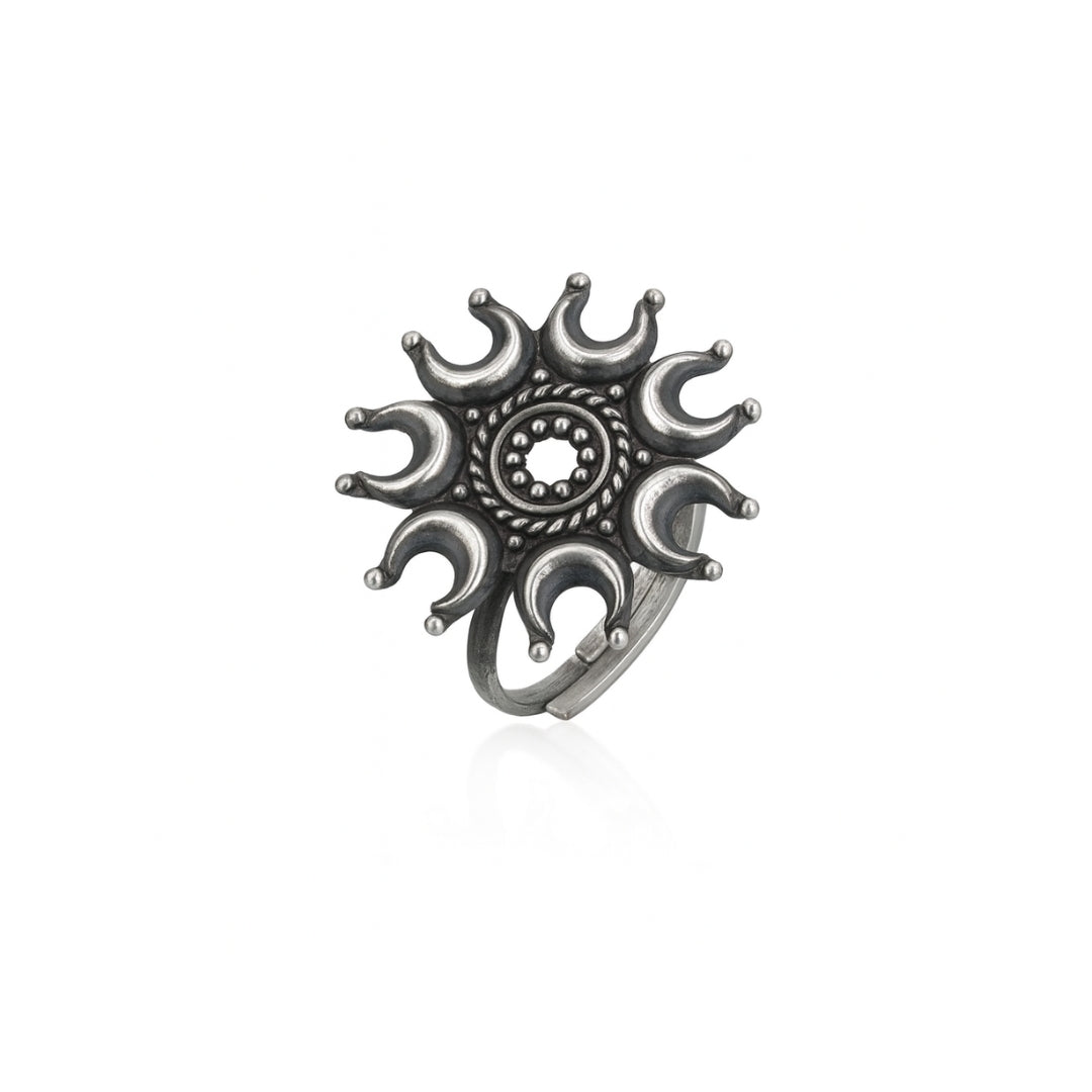 Chandra Ring – Adjustable 92.5% Pure Silver Statement Ring