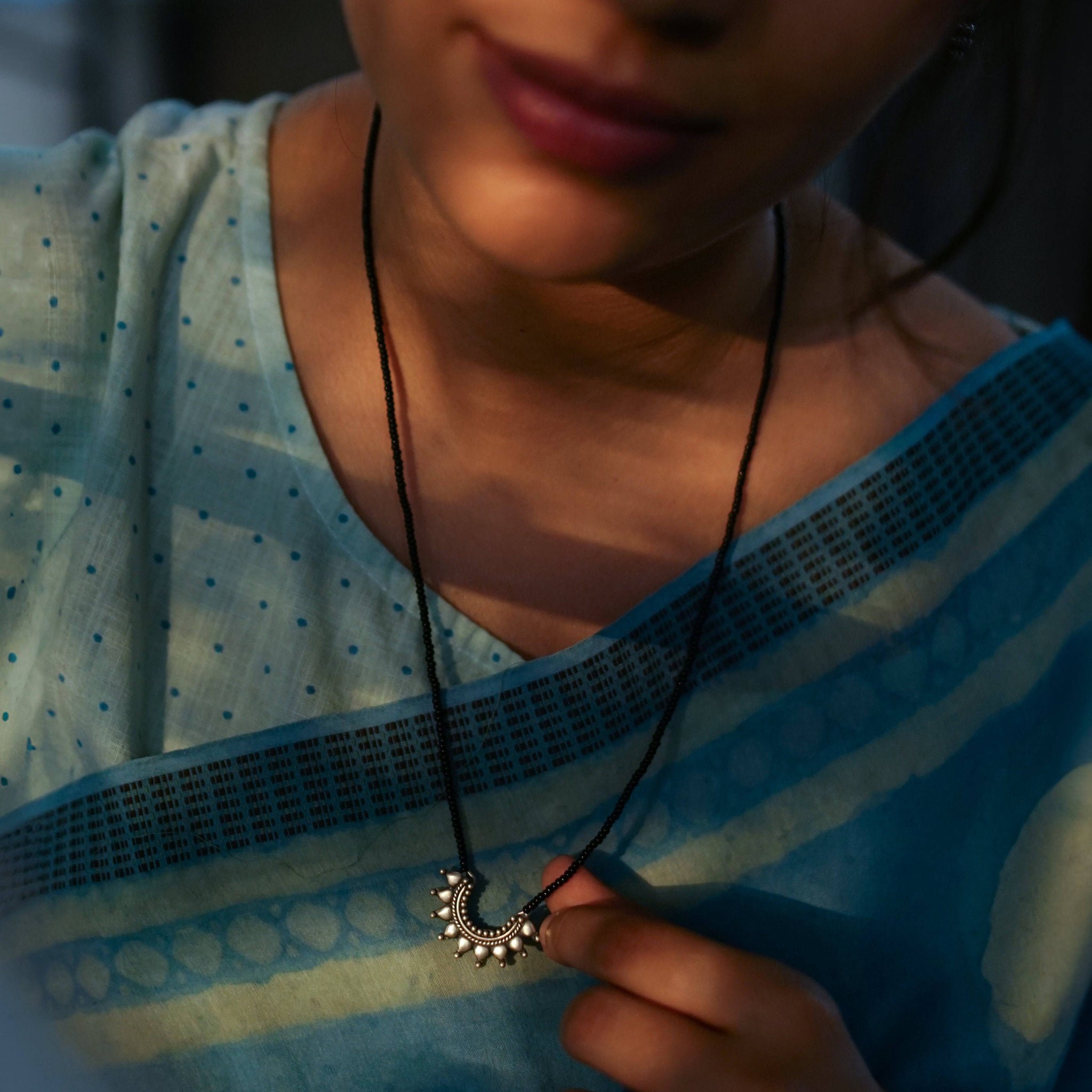 Ghumat Mangalsutra - Elegant Handmade Silver Jewelry | House of Aadyaa