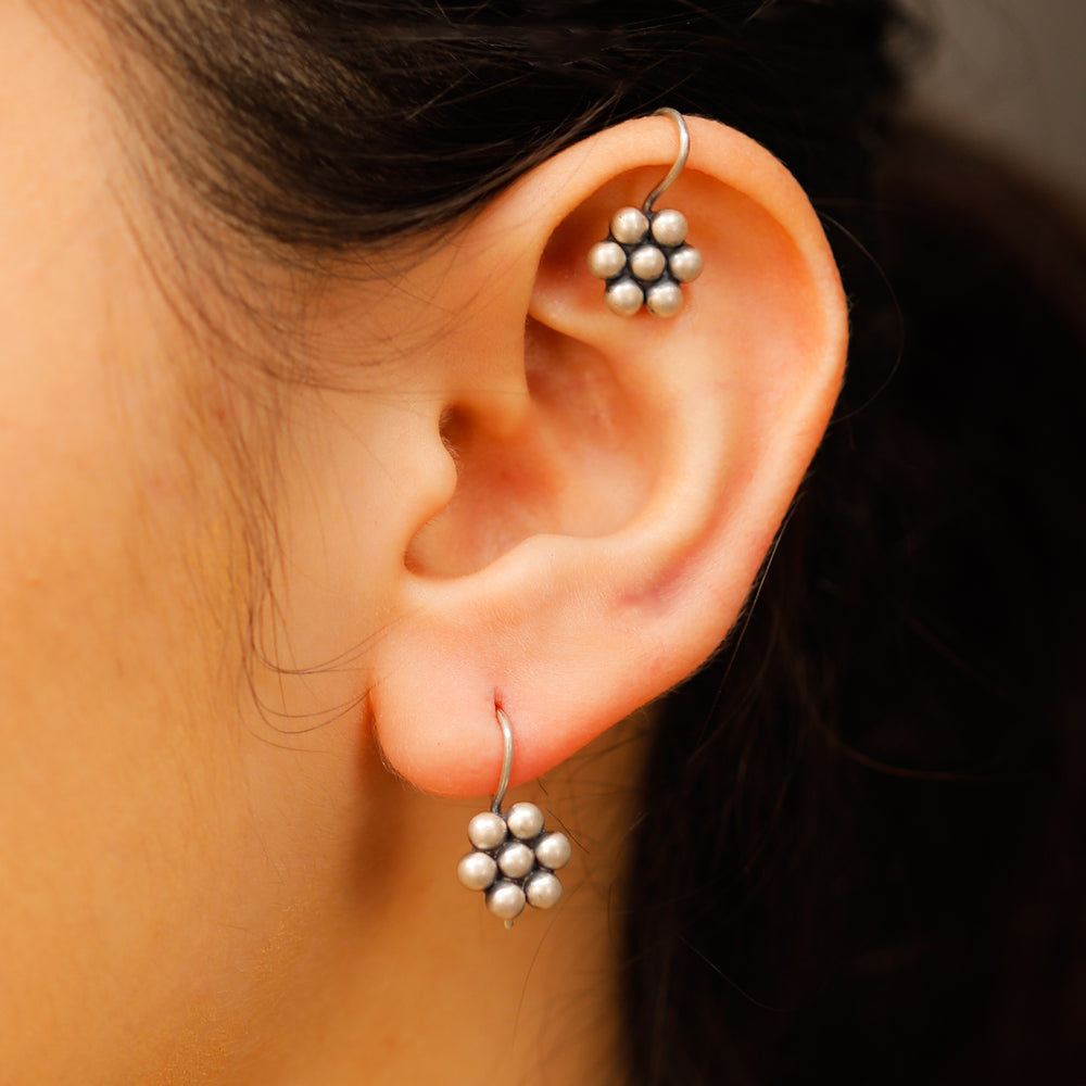 92.5 Handcrafted Silver Karnataka Earring Bugadi