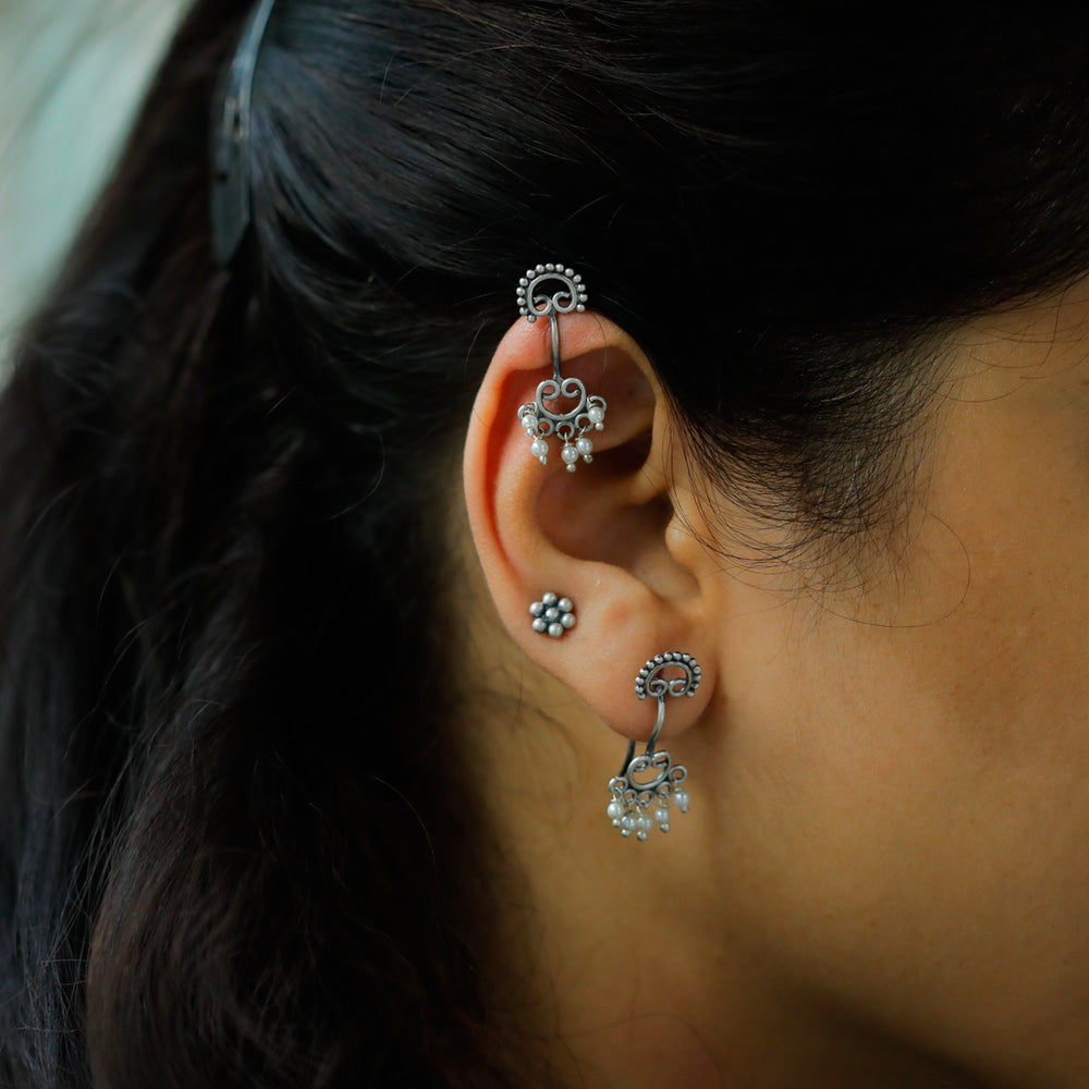 92.5 Handcrafted Silver Karnataka Earring Bugadi