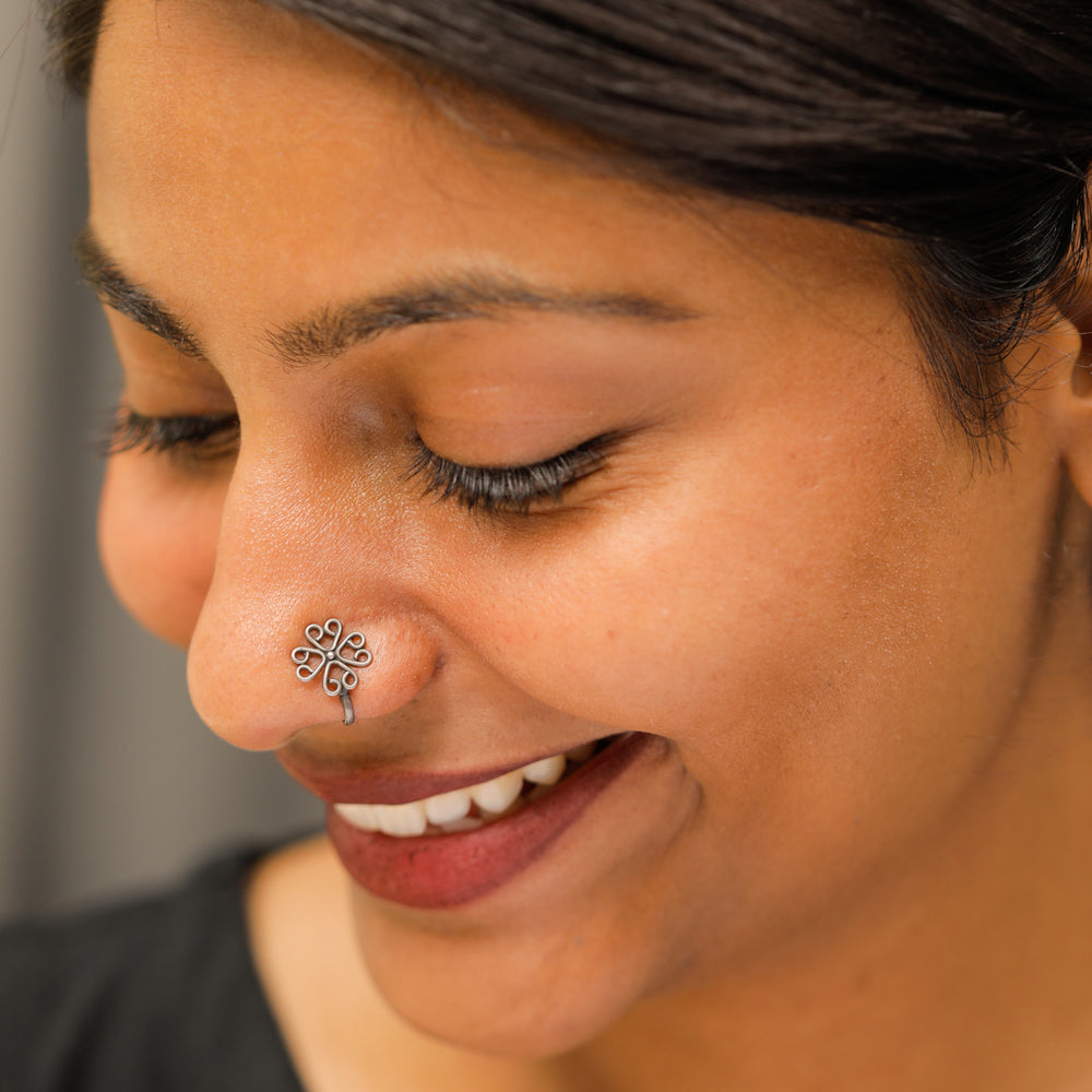 Gopadma Nose Pin (Clip-on) - Authentic Indian Jewelry | House of Aadyaa