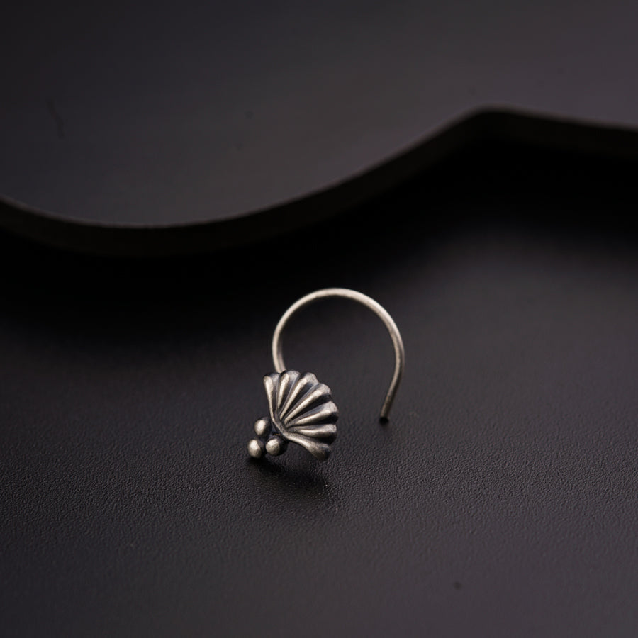Shell Nose Pin Handmade in 92.5 Silver - House of Aadyaa