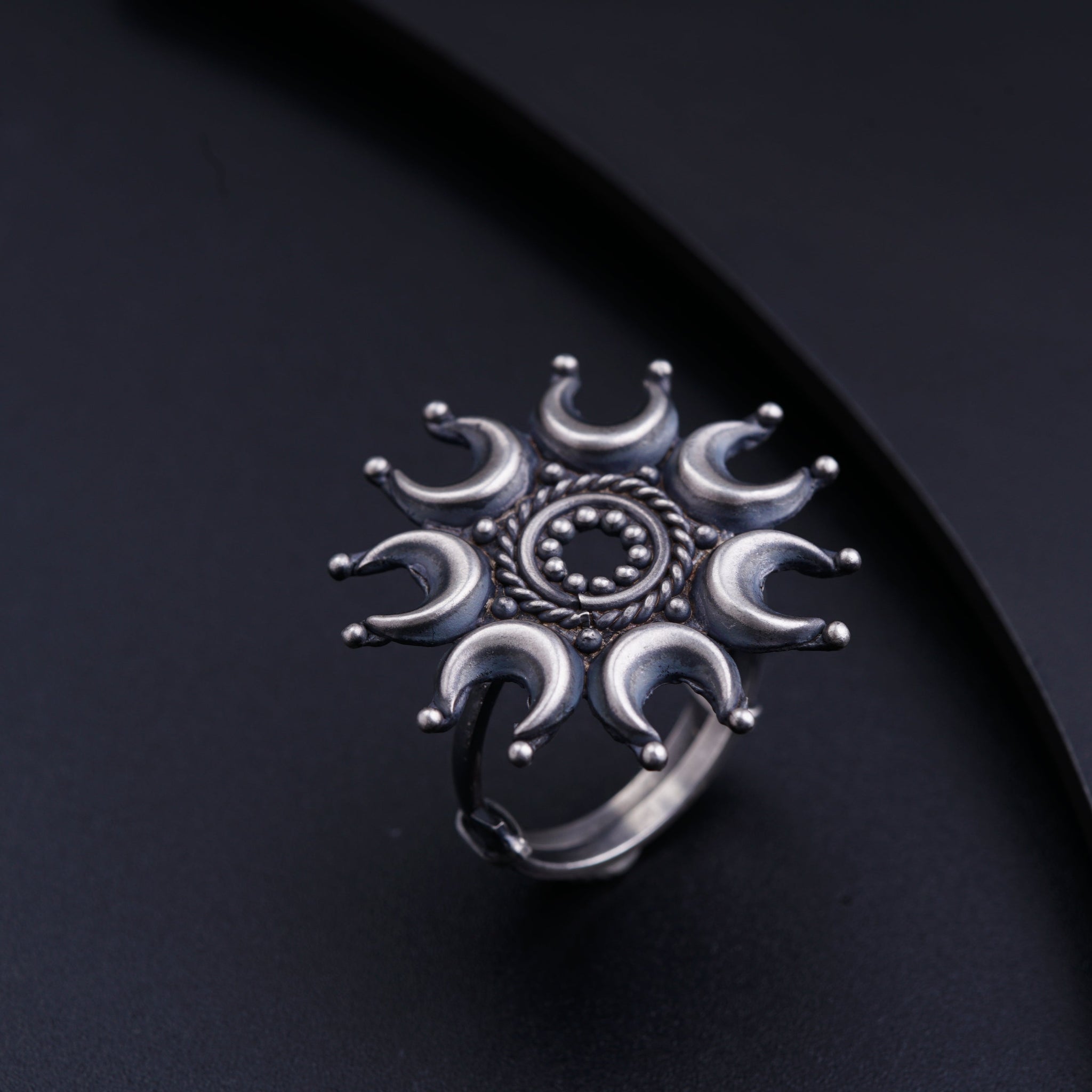 Chandra Ring – Adjustable 92.5% Pure Silver Statement Ring