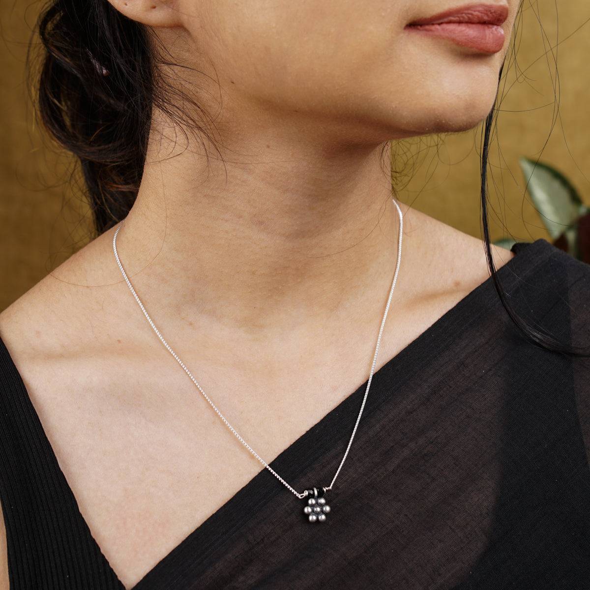 Silver Charm Chain Mangalsutra Kudi - House of Aadyaa Premium Jewelry