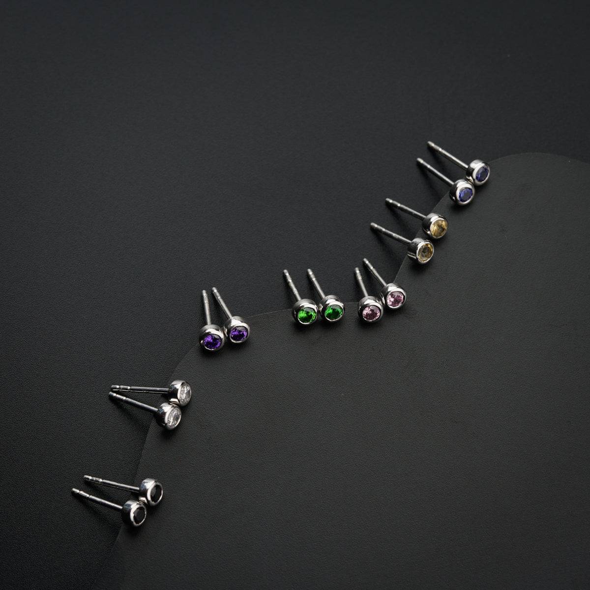 Rainbow Studs Pack - 92.5 Sterling Silver by House of Aadyaa